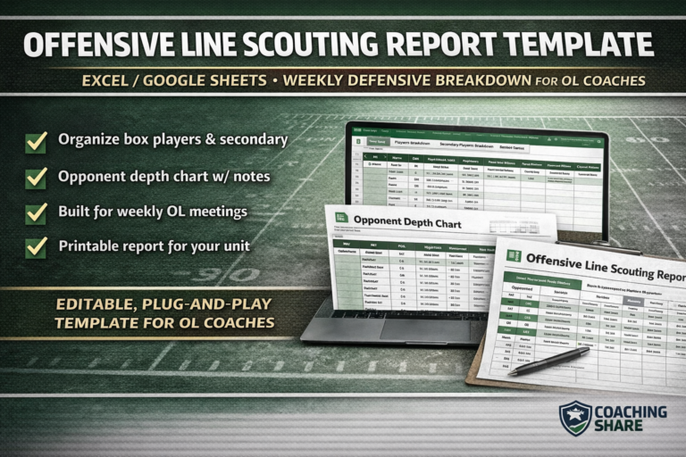 Offensive Line Scouting Report Template (Excel / Google Sheets) Weekly ...